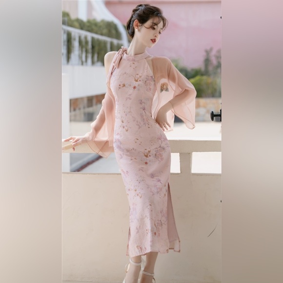 Dresses | Pink Asian Traditional Qipao Dress Partycosplay | Poshmark